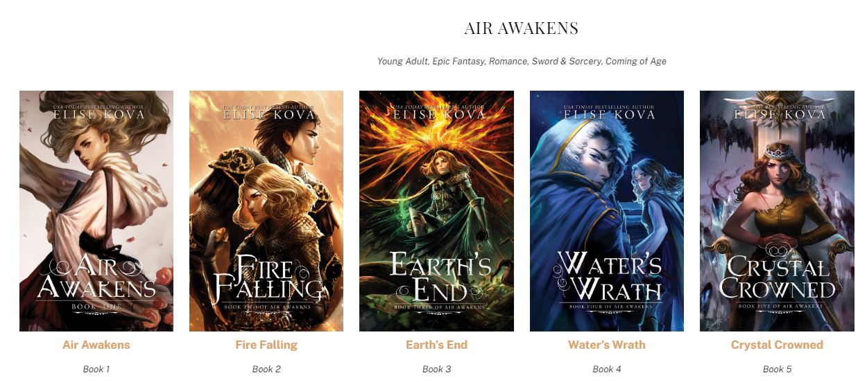 Orden de lectura: Elise Kova - Cómo leer los libros de Elise Kova