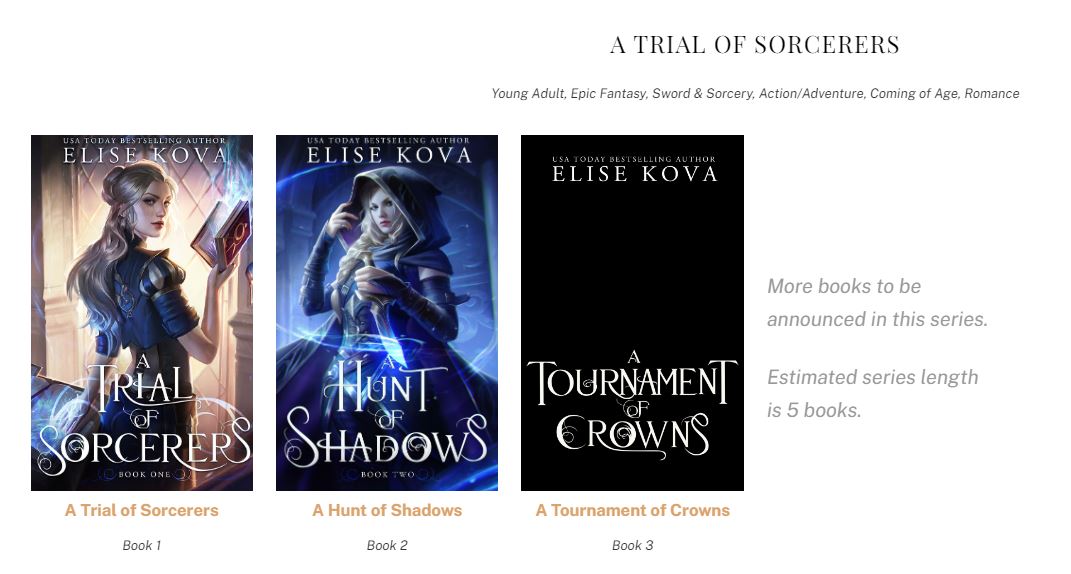 Orden de lectura: Elise Kova - Cómo leer los libros de Elise Kova - Daniel Sepúlveda