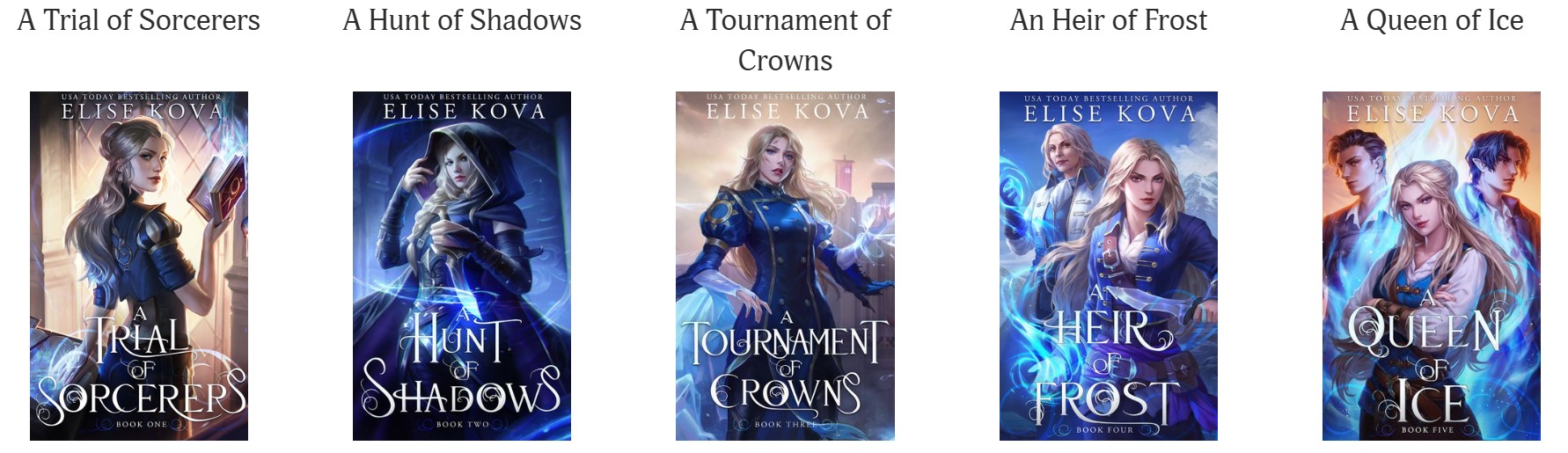 Orden de lectura: Elise Kova - Cómo leer los libros de Elise Kova